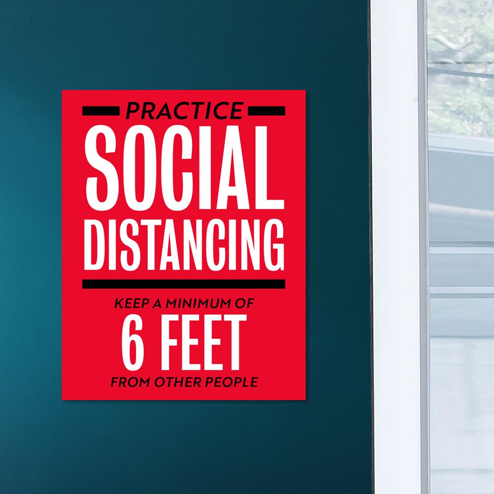 Practice Social Distancing Keep A Minimum Sign | ExcelMark