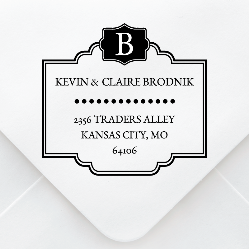 Plaque Monogram Address Stamp | ExcelMark