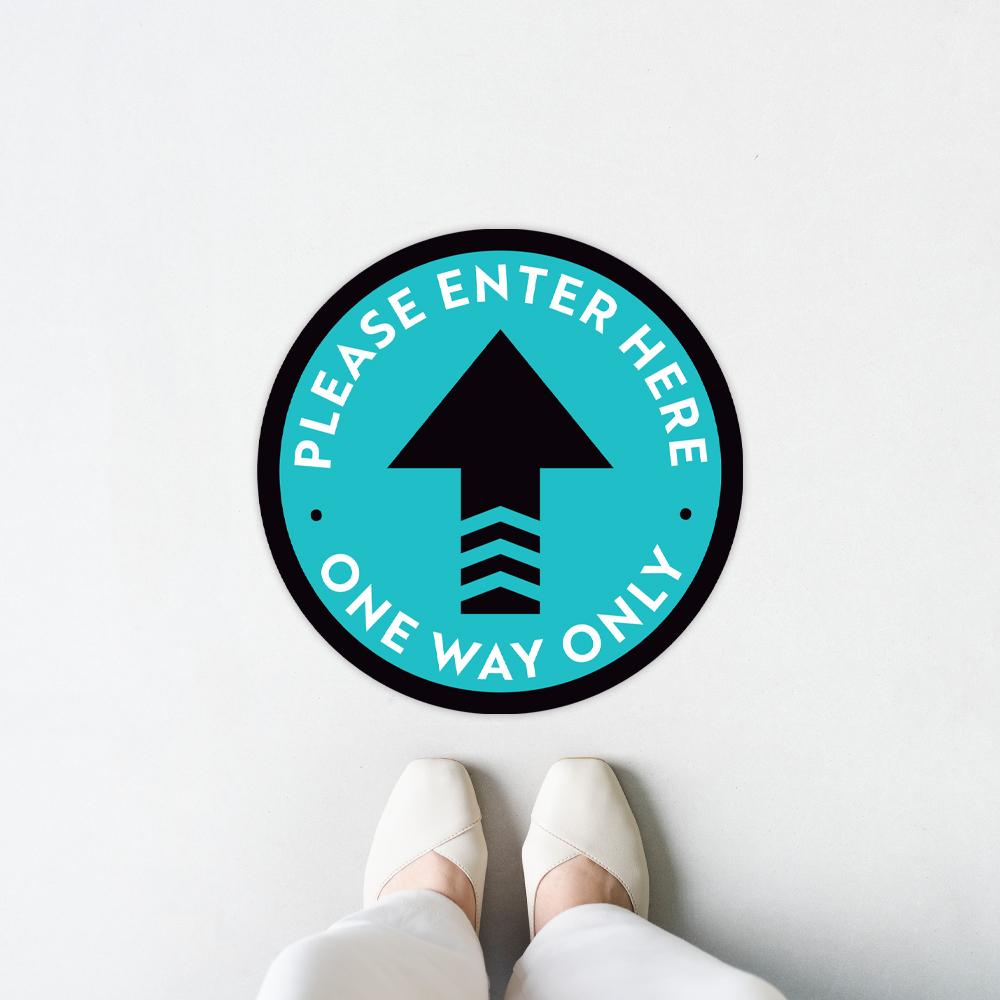 Please Enter Here Arrow Floor Decal | ExcelMark