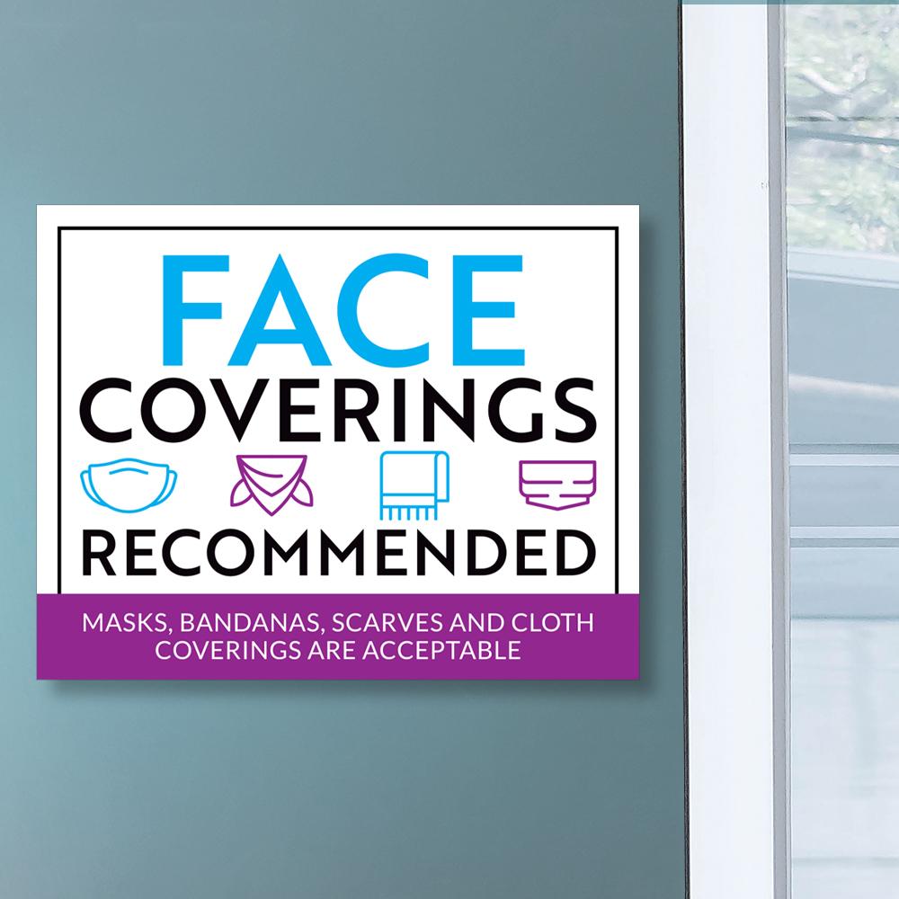 Face Coverings Recommended Sign | ExcelMark