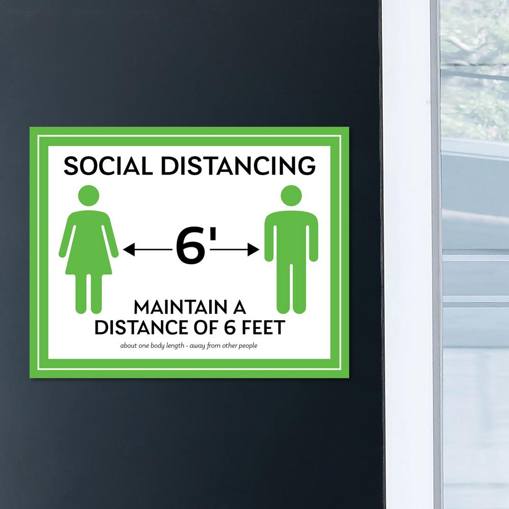 Maintain A Distance of Six Feet Sign | ExcelMark